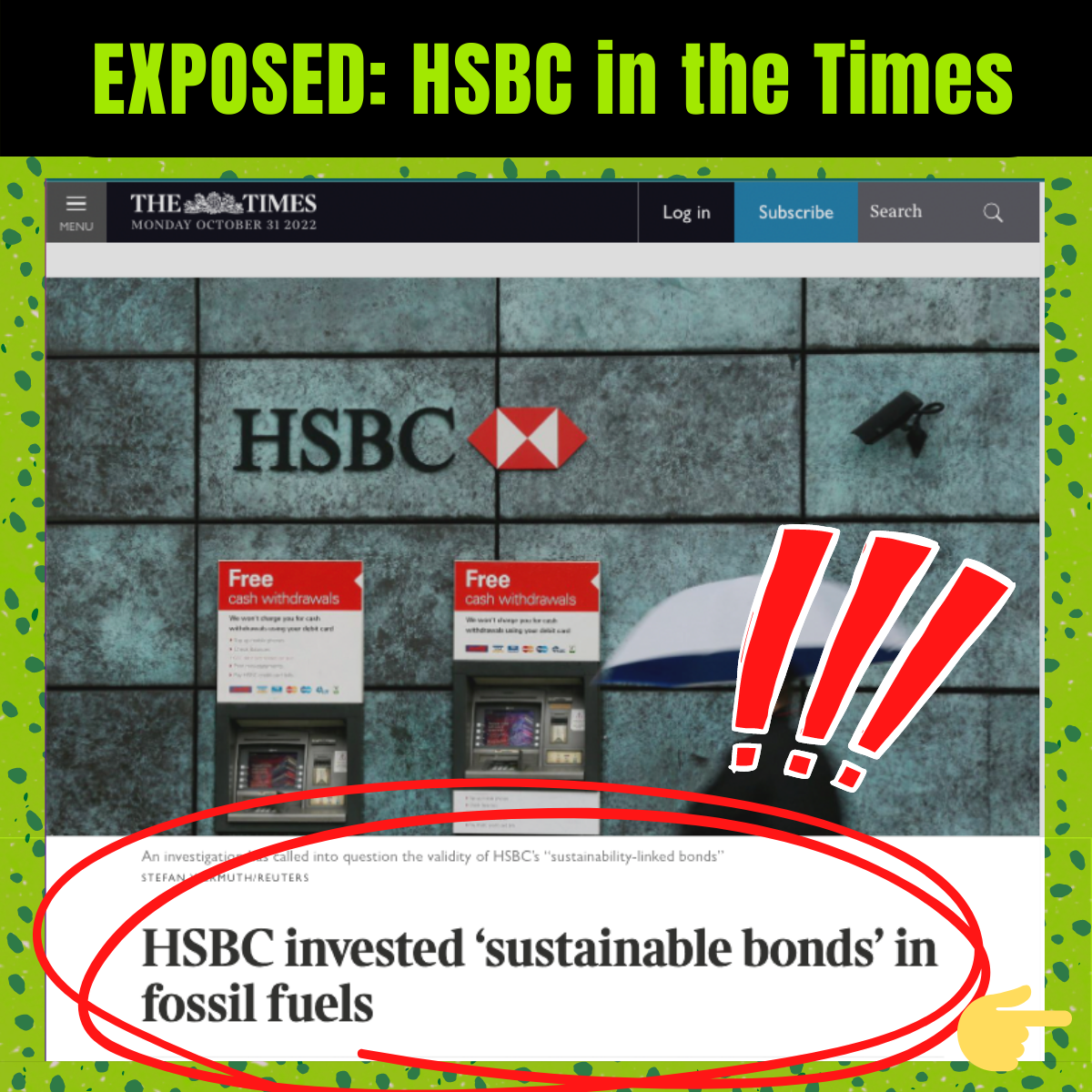 Exposed: HSBC's green finance is not green. At all. - Bank on our Future