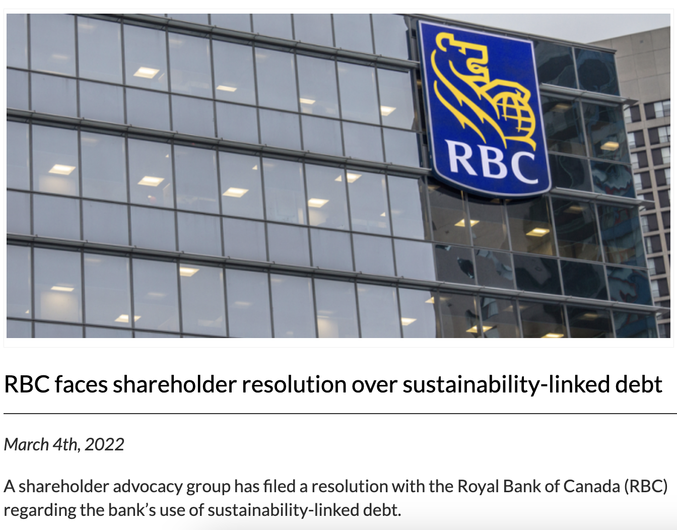 New research: RBC aren't as green as they say - Bank on our Future